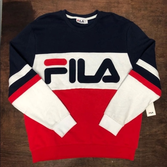 Fila | Sweaters | Fila Sweater Sz Various Brand Logo | Poshmark